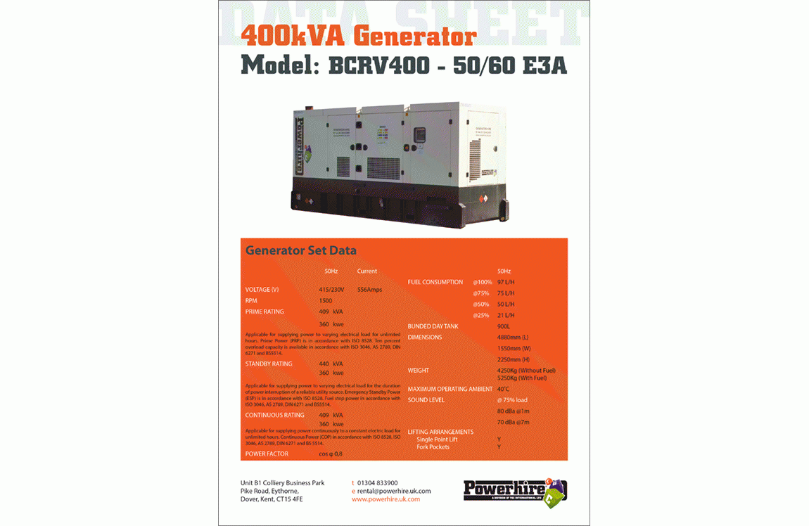 400kVA Generator Hire [Broadcrown] - Powerhire